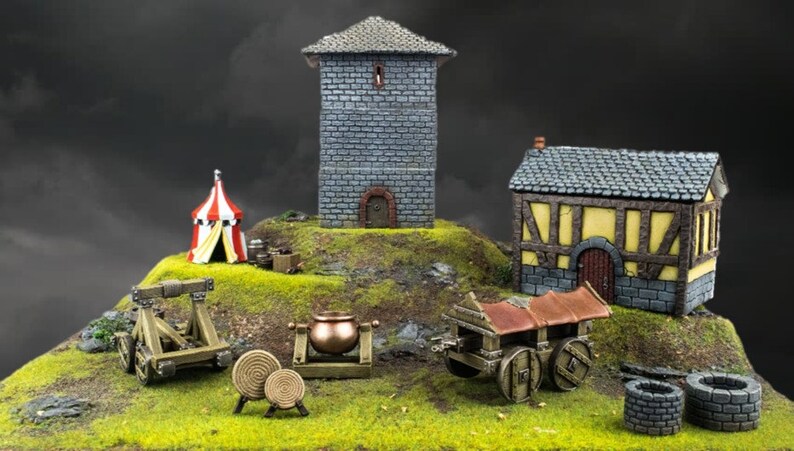 WWG Medieval Siege Battle Tower 28mm Fantasy Wargaming | Etsy