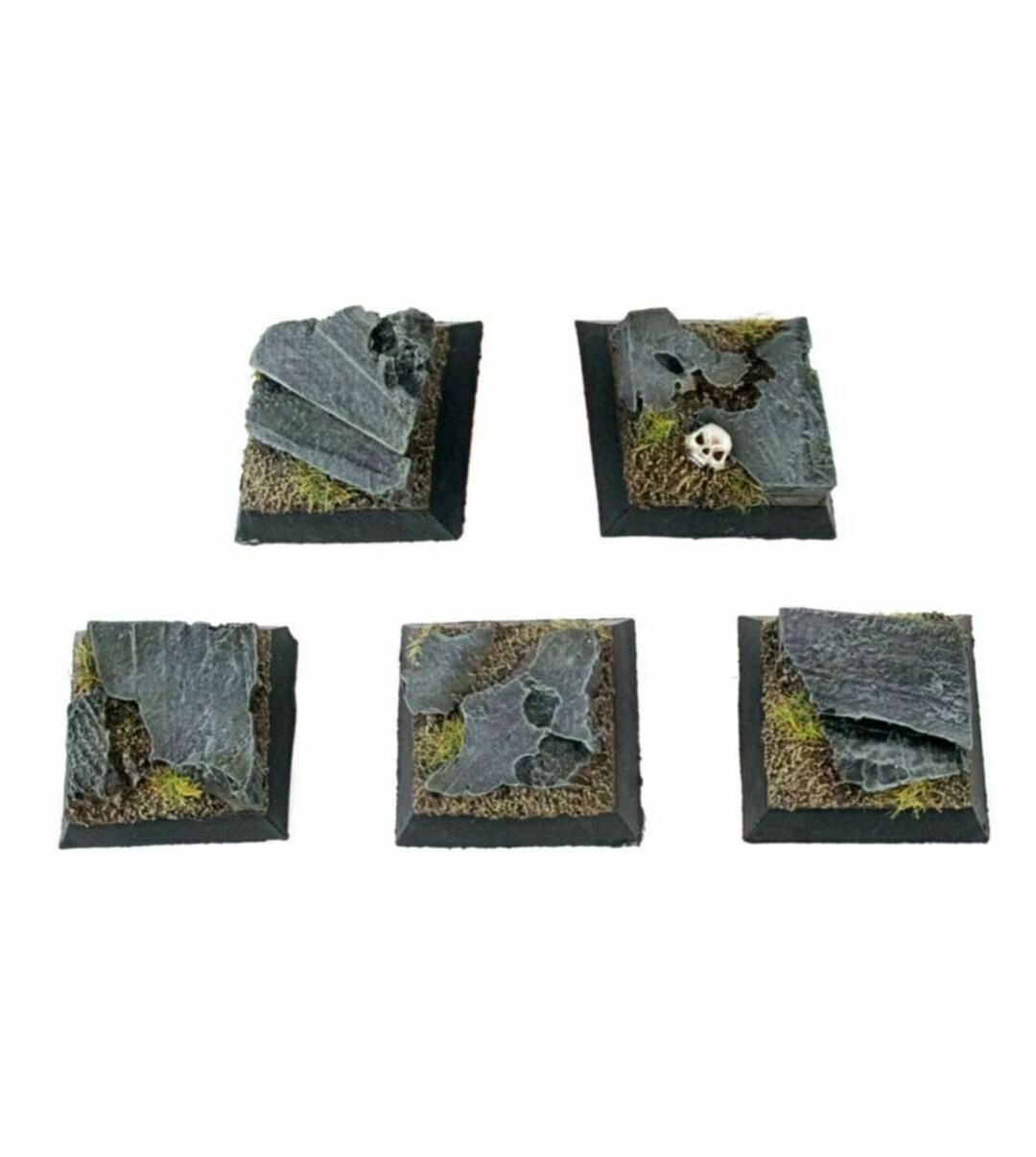 WWG Fantasy Battlefield Rocky Square Bases X 5 (25mm) -28mm Wargaming ...