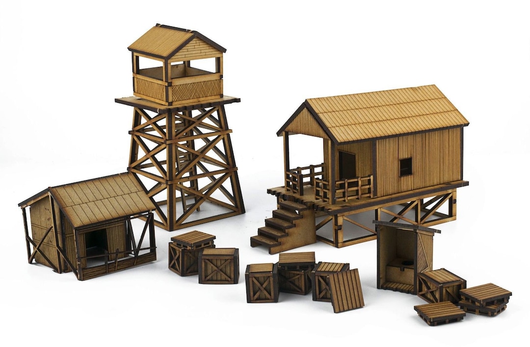 MDF Jungle Military Camp: 28mm Wargaming Terrain Diorama Kit - Etsy