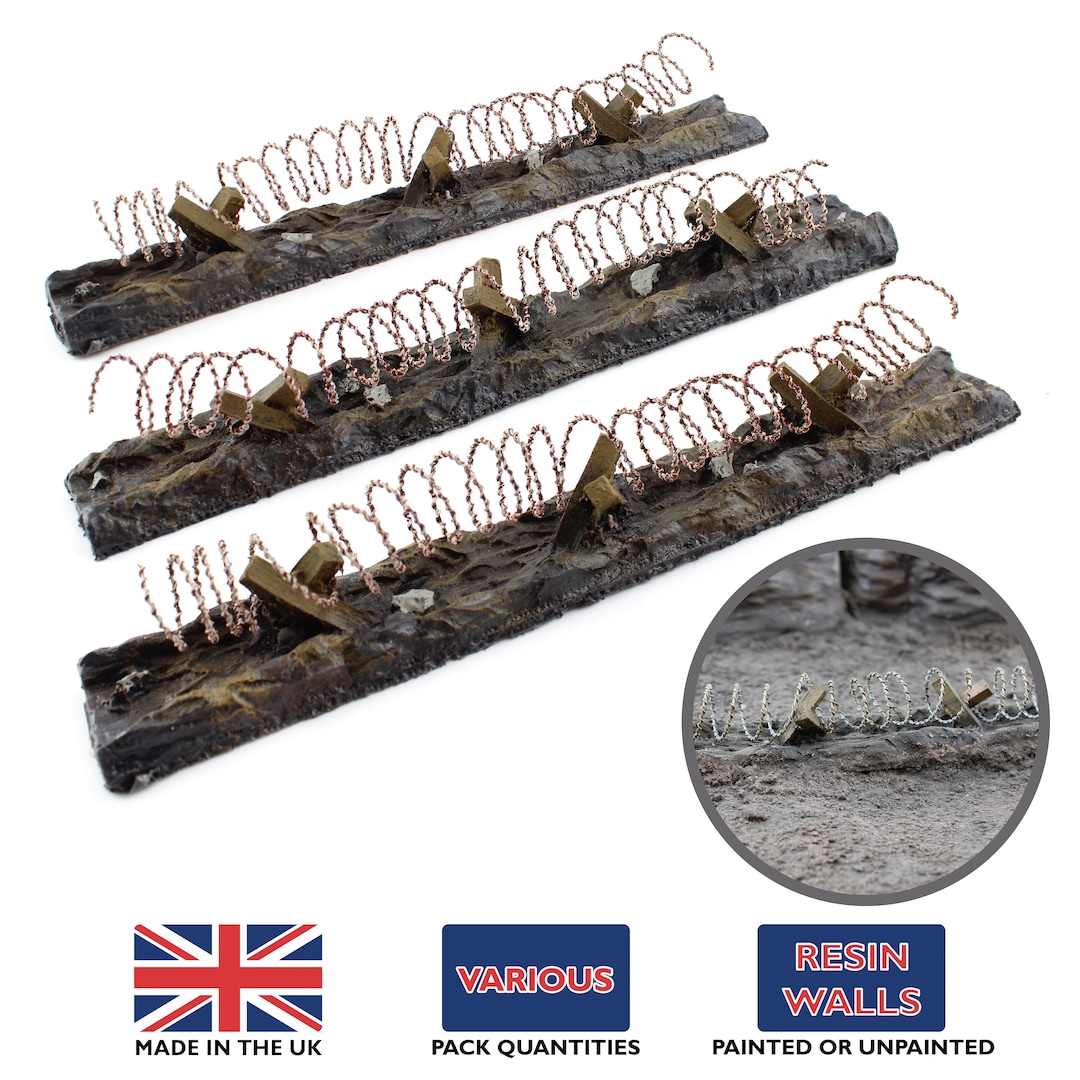 Barbed Wire Defensive Position 20–28mm Wargaming Terrain | Tabletop ...