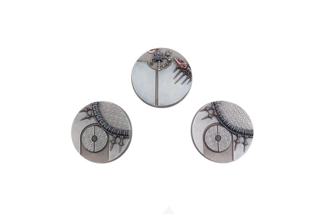 War World Gaming Alien Invasion Sci-fi Round Bases X 3 50mm 28mm ...