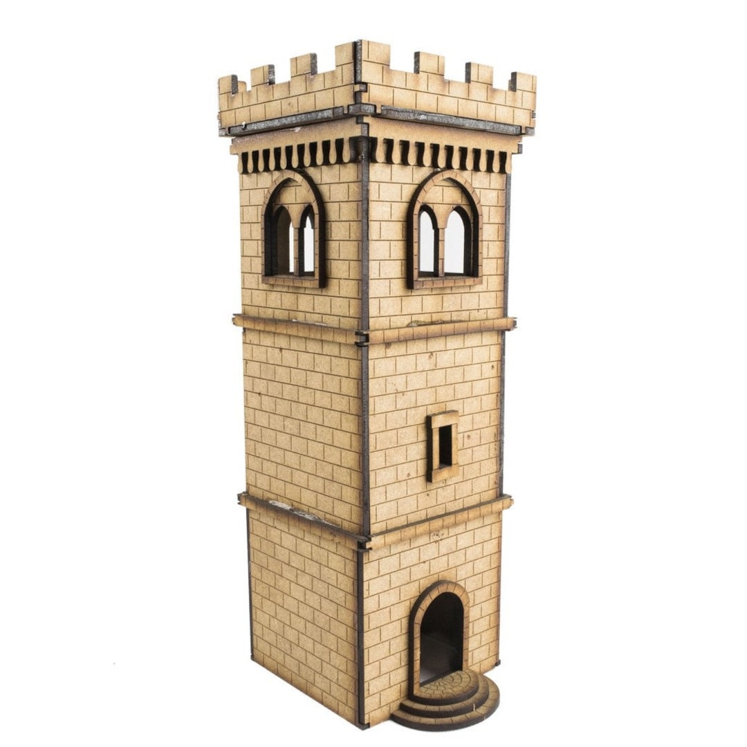 WWG Medieval Town Watchtower Outpost With Battlements – 28mm Fantasy ...