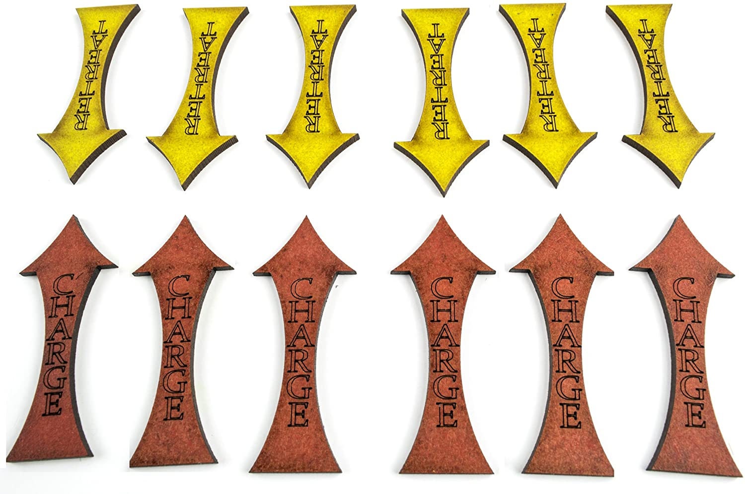 WWG Wargame MDF Action Tokens | Charge and Retreat - Etsy