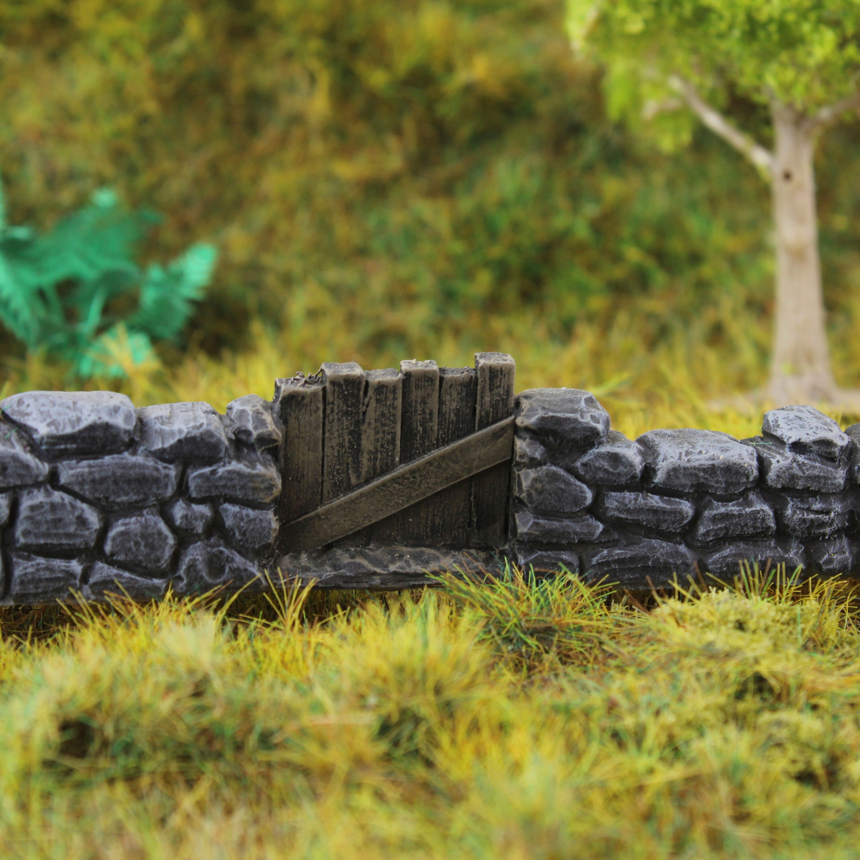 Dry Stone Wall & Gate - 20mm - 28mm Wargaming Tabletop Terrain Scenery ...