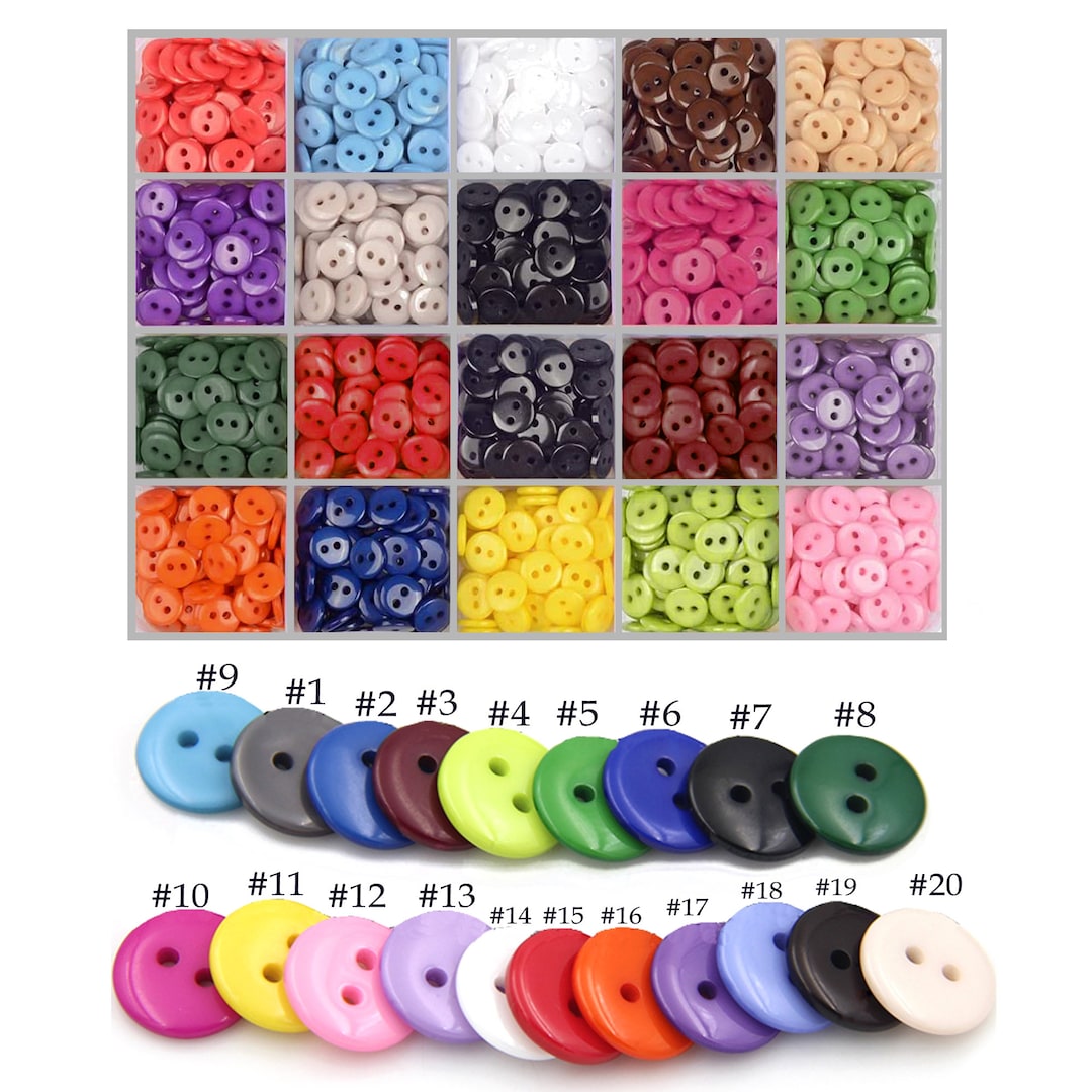 2 Holes Assorted Color Resin Buttons 12.5 Mm Button 4 Sewing Fasteners ...