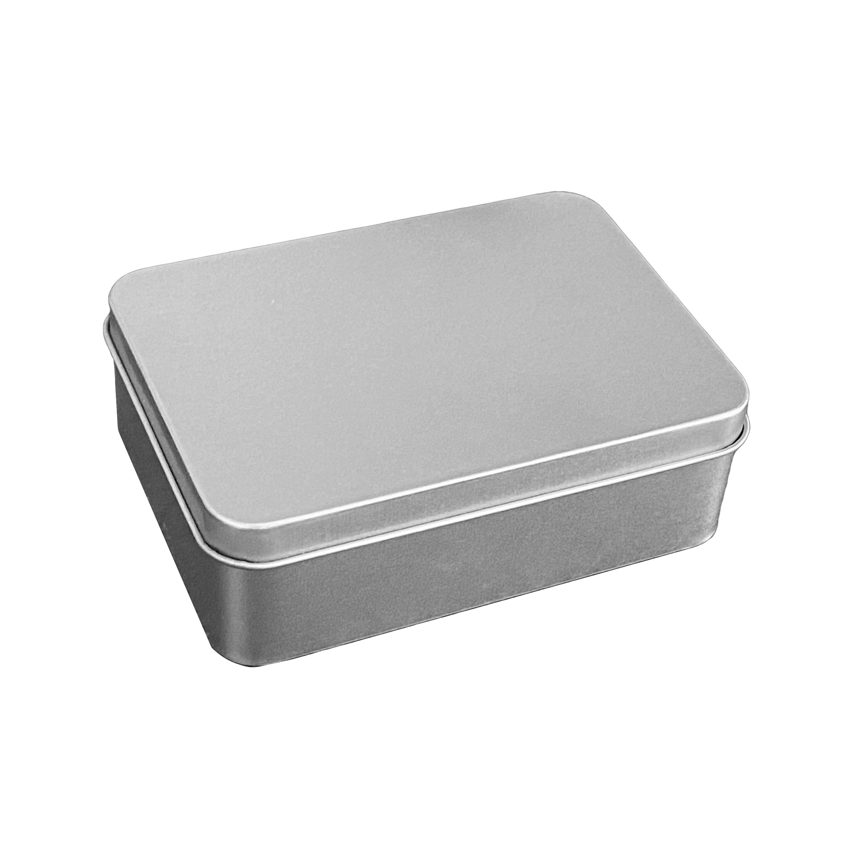 2 Silver Rectangular Metal Tins With Lids for Soap Candles Candies ...
