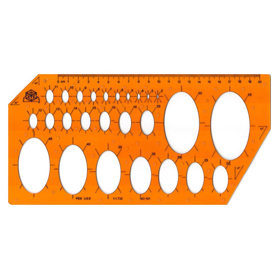 Isometric Ellipse Ellipses Shapes Figure Drawing Template Stencil ...