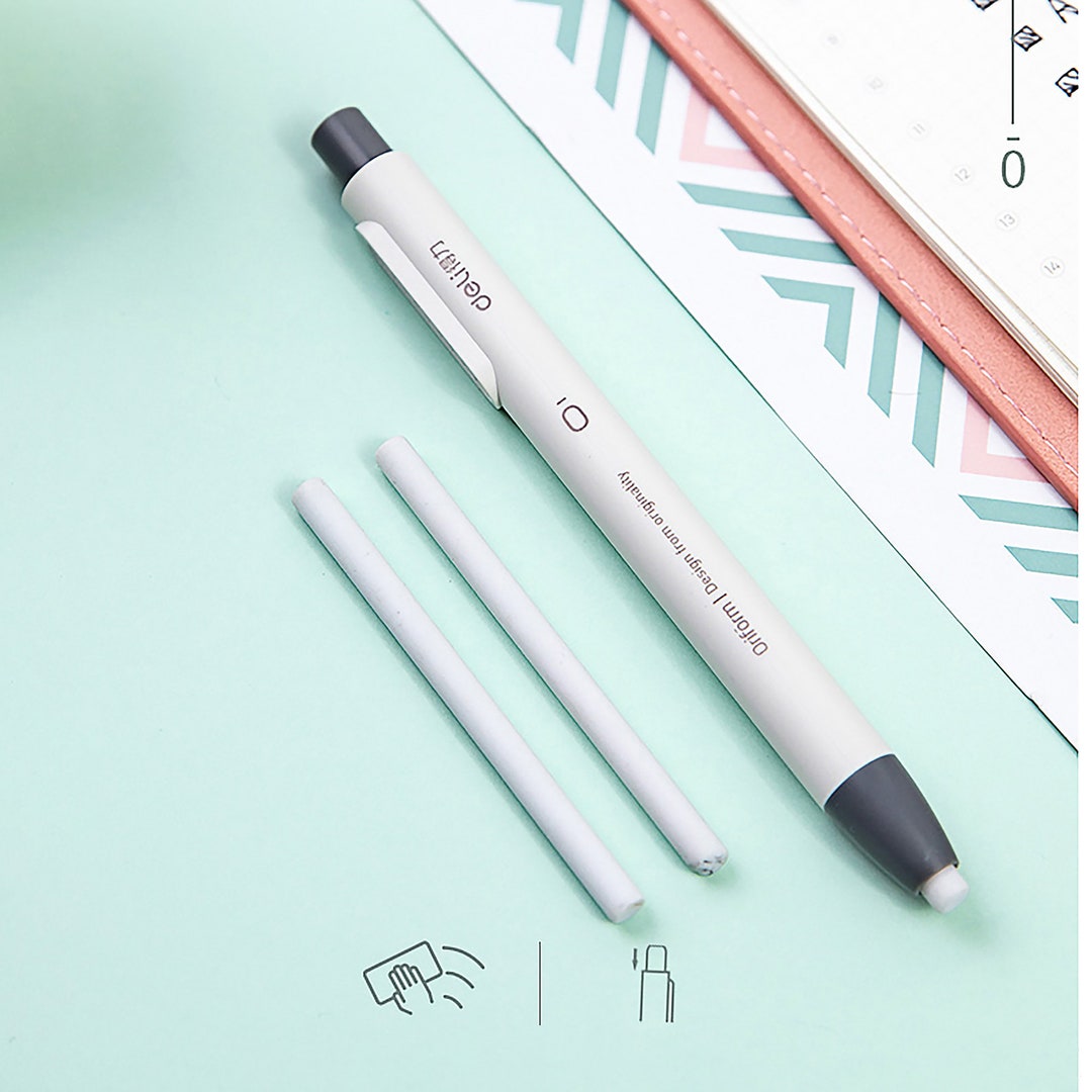 Pencil-style Grip Eraser Retractable Mechanical Eraser Pen With 2 ...