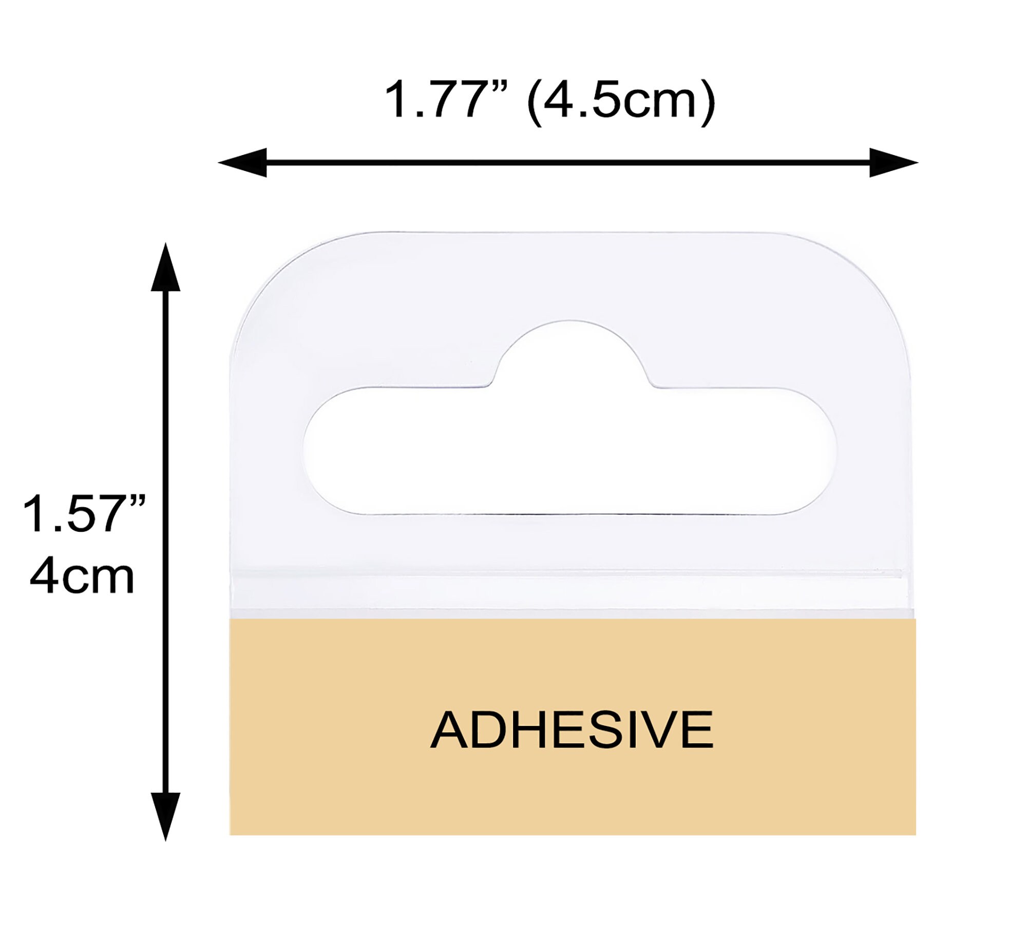 100-500 Pieces Clear Euro Slot Hangers Self Adhesive Hang Tabs Hooks ...