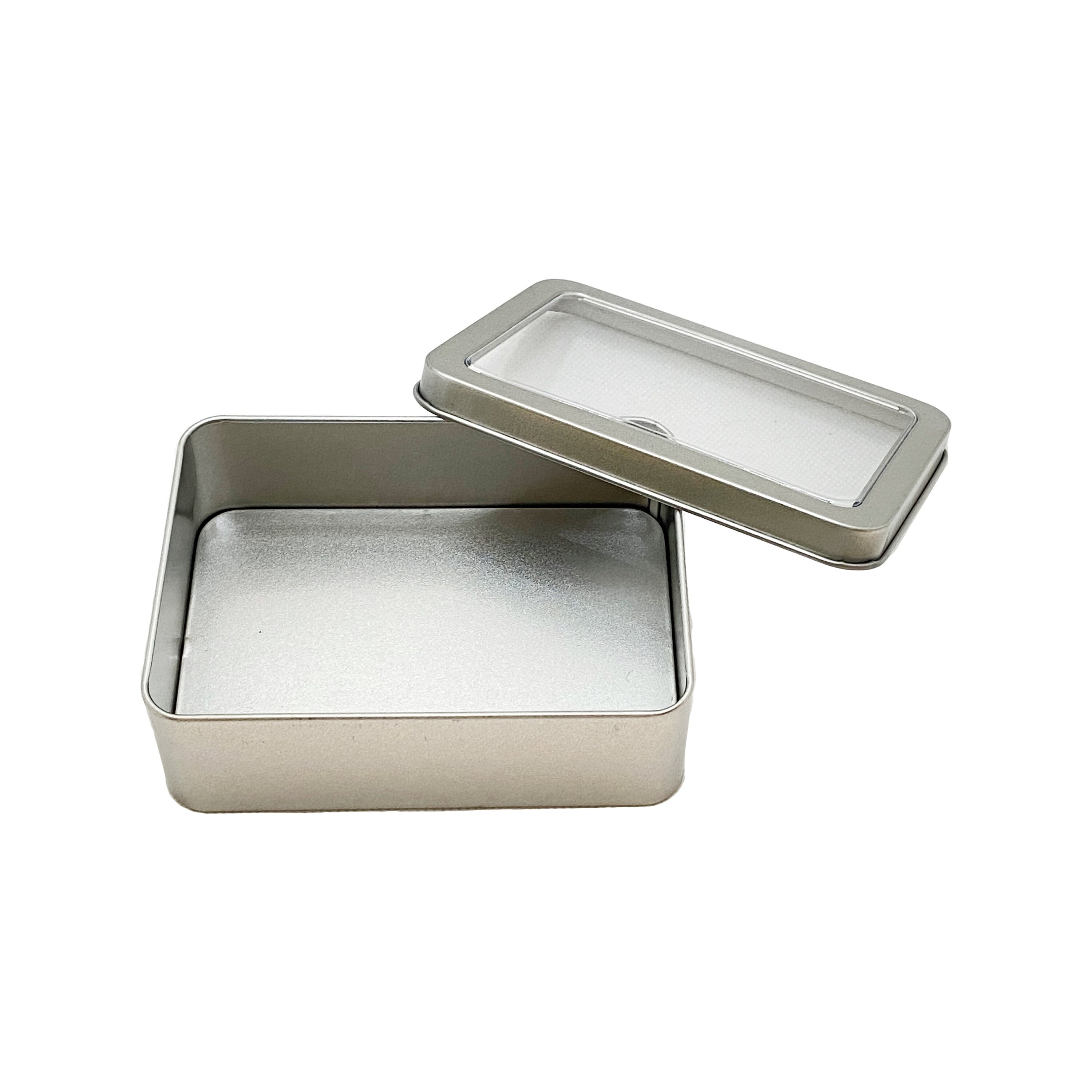 2 Silver Rectangular Metal Tins With Lids for Soap Candles Candies ...