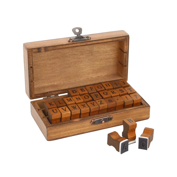 Wood Alphabet Stamp Set - Etsy