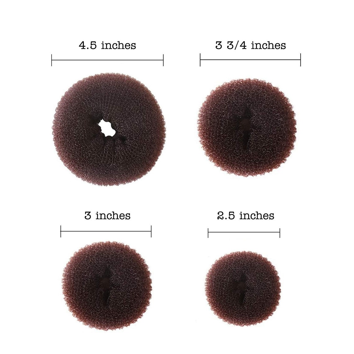 Hair Bun Maker Kit, Donut Bun Maker 4 Pieces, Ballet Bun Kit Black ...