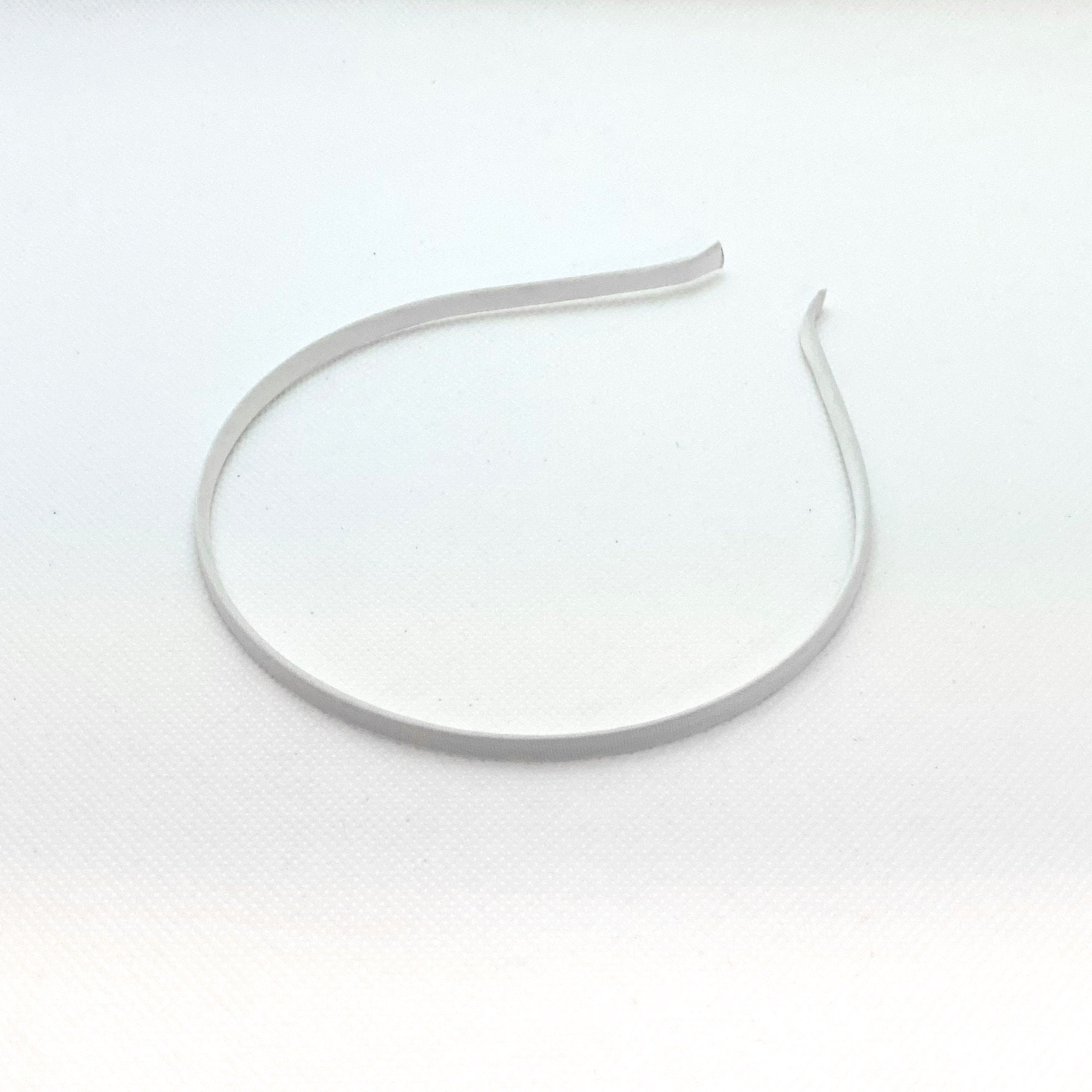 White Plain Satin Headbands for Women Men , 5 Mm Basic White Fabric Non ...