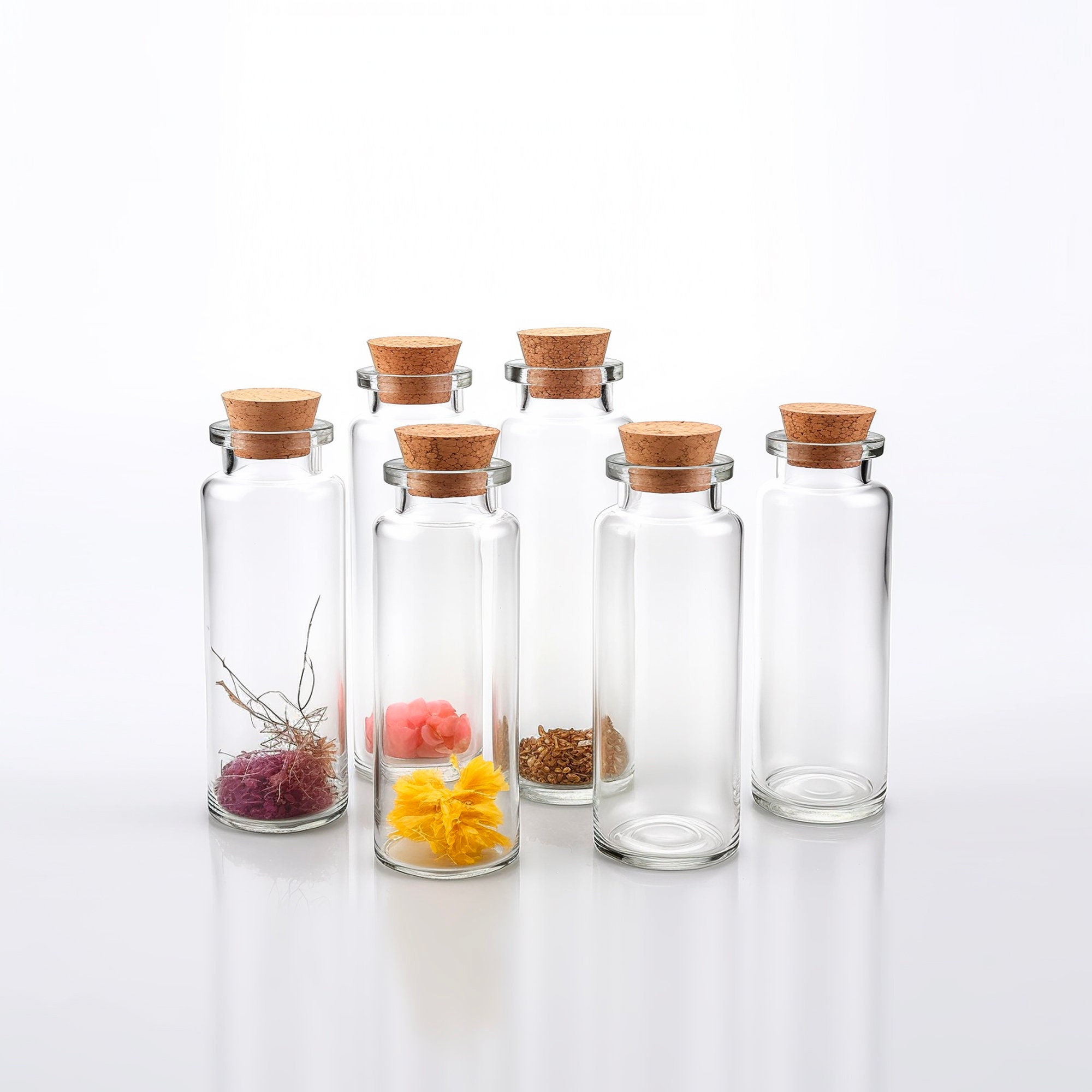 Glass Bottles Cork Stoppers DIY Decoration Mini Glass Vials Cork ...