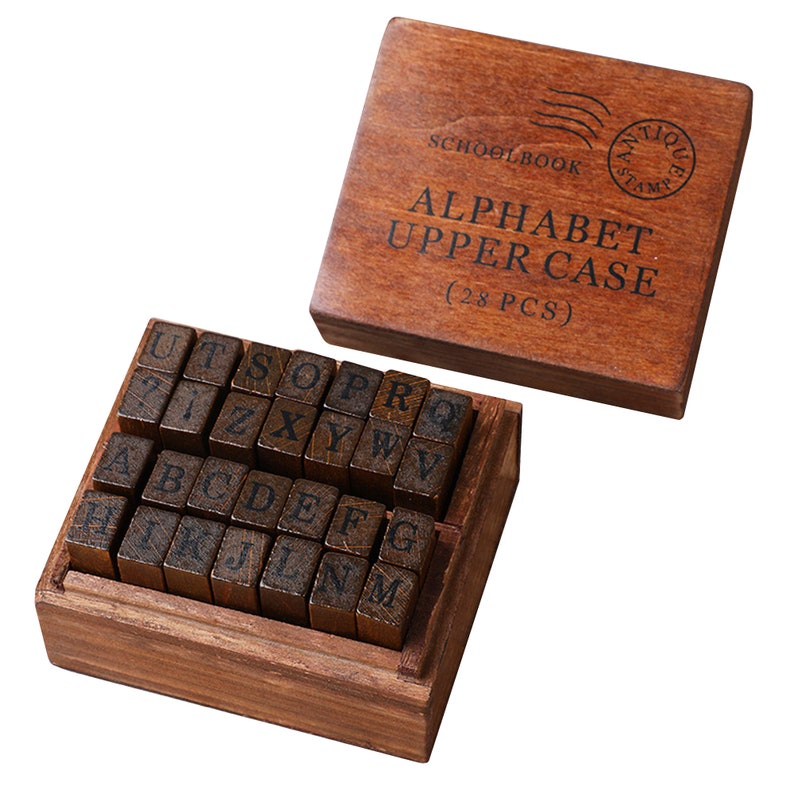 Alphabet Stamps Set, 28pcs Letter Symbol Vintage DIY Craft Card Making ...