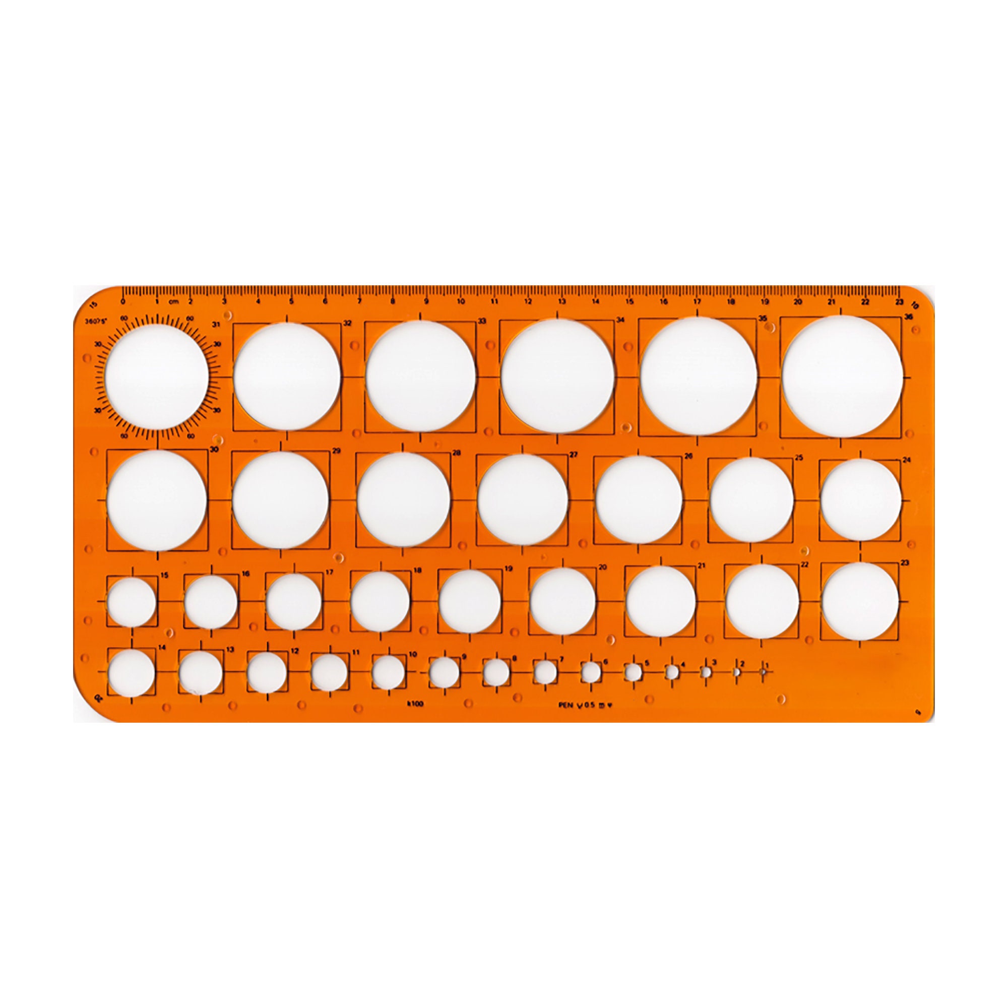 Isometric Combo Circle Template Metric Circles 36 Circles Flexible ...