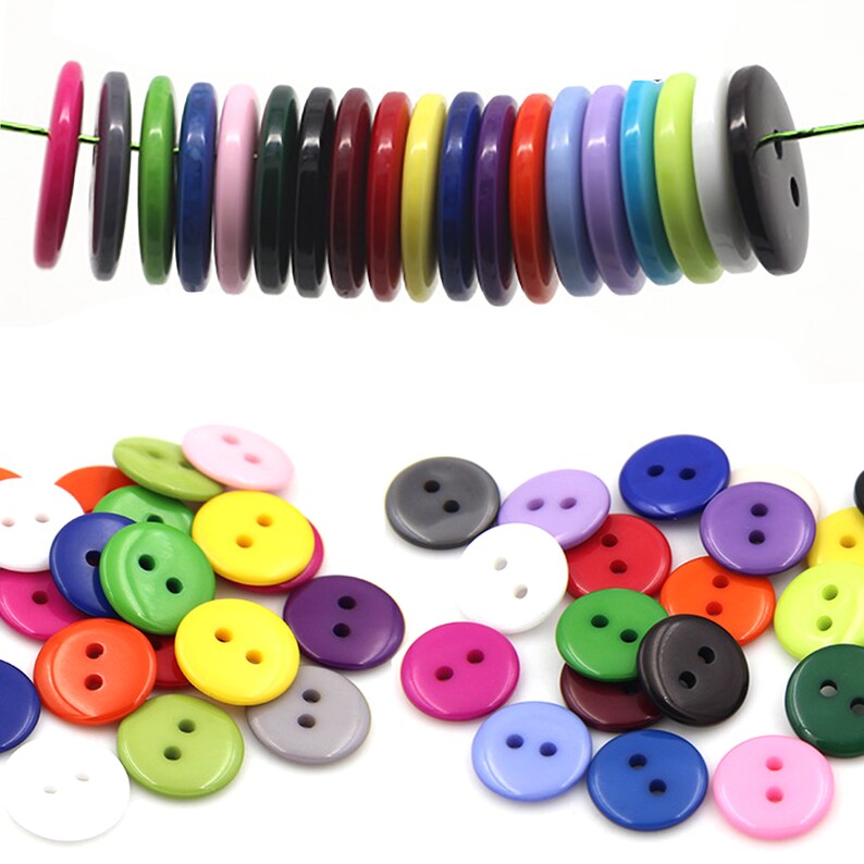 2 Holes Assorted Color Resin Buttons 12.5 Mm Button 4 Sewing Fasteners ...