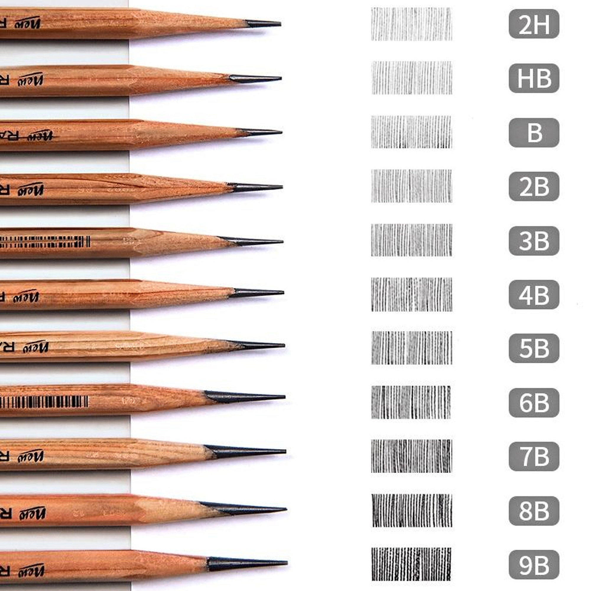 12 Pcs Artist Sketch Drawing Pencils Set 9B to 3H for Artists Beginner ...