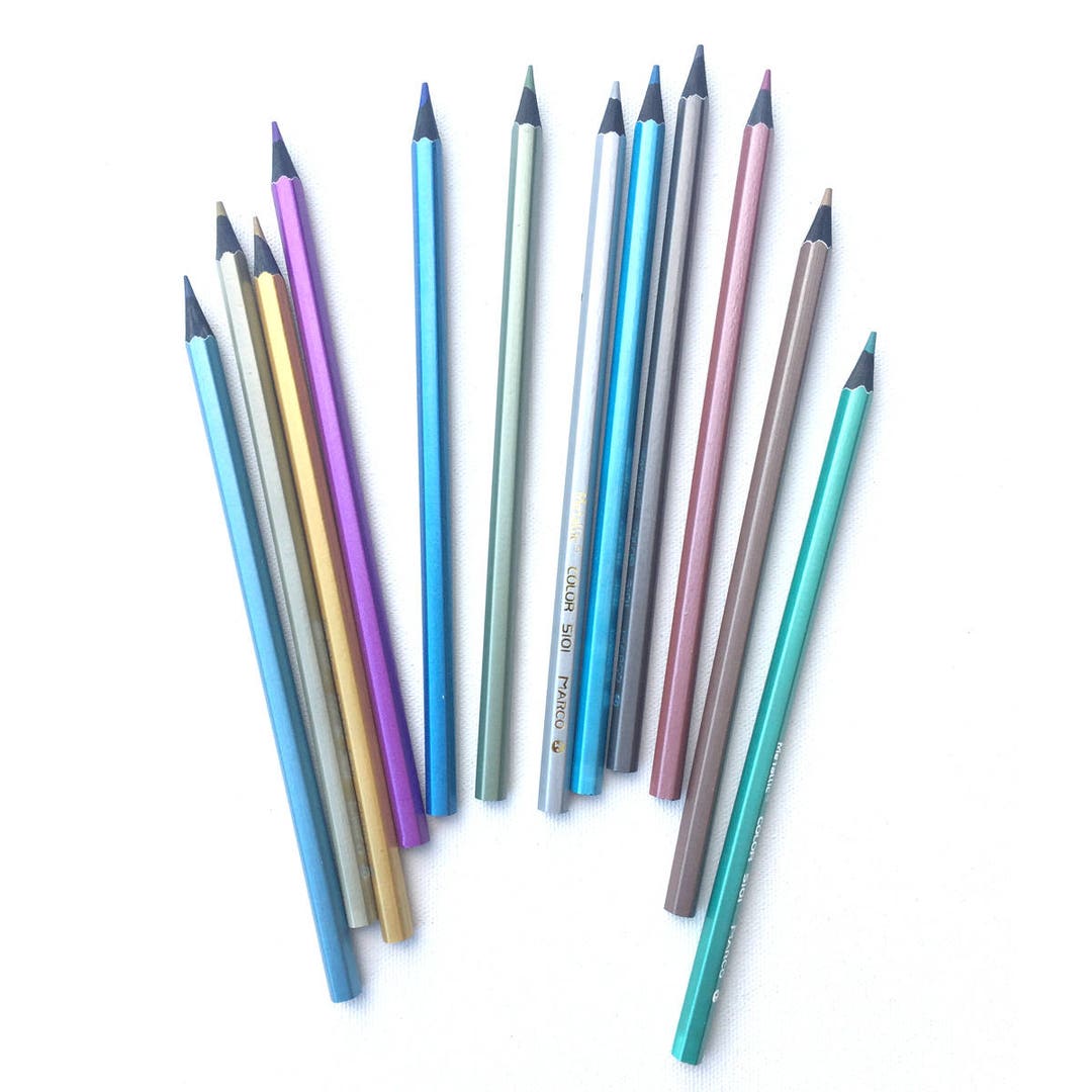 12 Color Metallic Colored Pencils Metallic Colored Eco Pencils Erasable ...