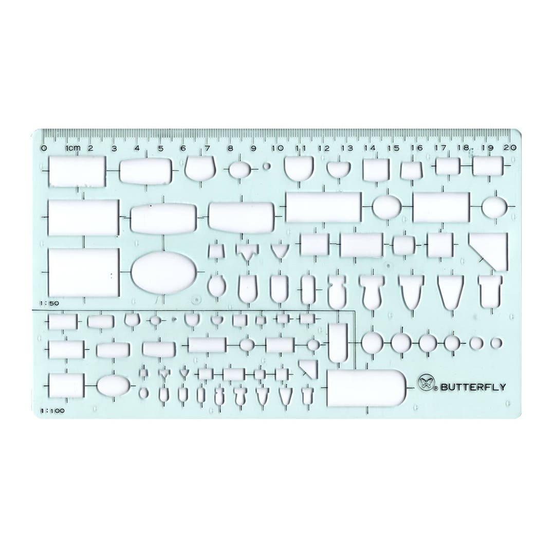 Drafting Templates Drafting Tool - Bathroom Plumbing Template - Etsy