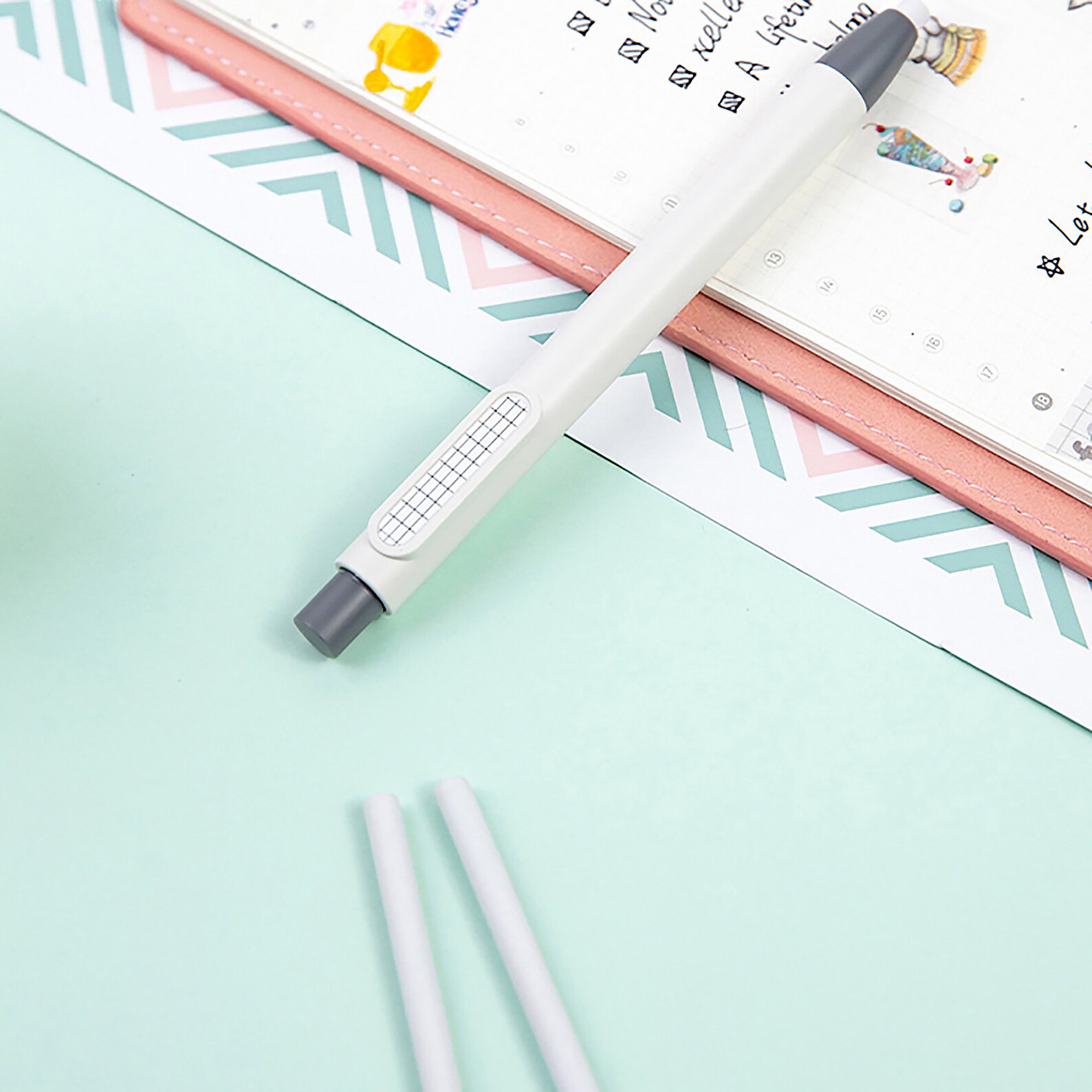 Pencil-style Grip Eraser Retractable Mechanical Eraser Pen With 2 ...