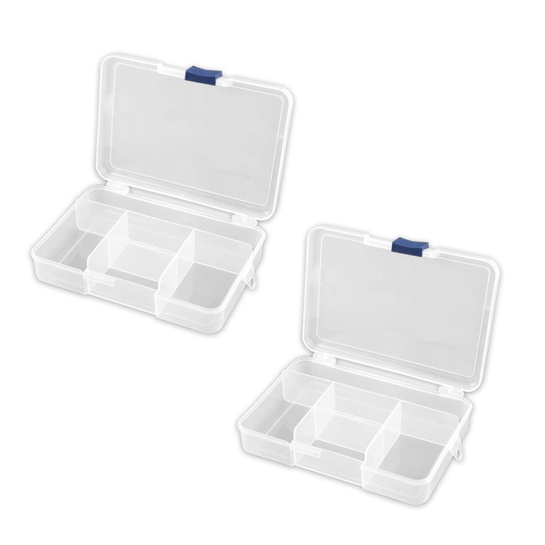 Clear Plastic Fishing Tackle Storage Box 5 Grid Jewelry Making Findings ...