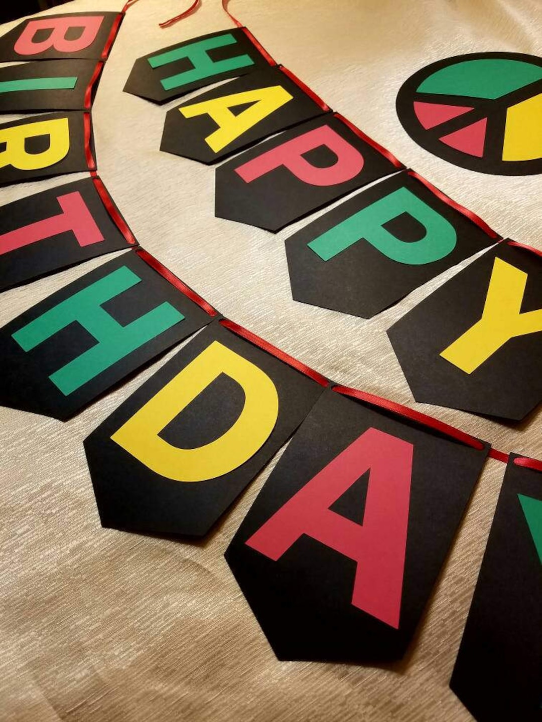 Rasta Themed Banner With Peace Sign / Happy Birthday / One Love / 420 ...