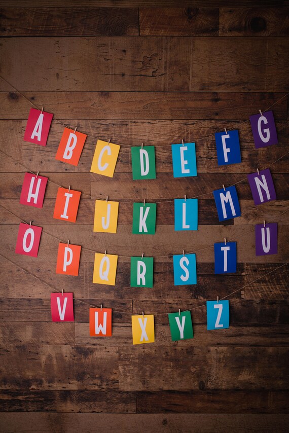 Alphabet Banner COLOURS CUSTOMIZABLE ABC Banner Classroom | Etsy