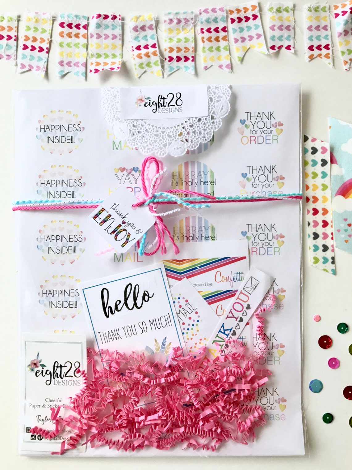 Happymail Shipping Floral & Colorful Stickers Round - Etsy