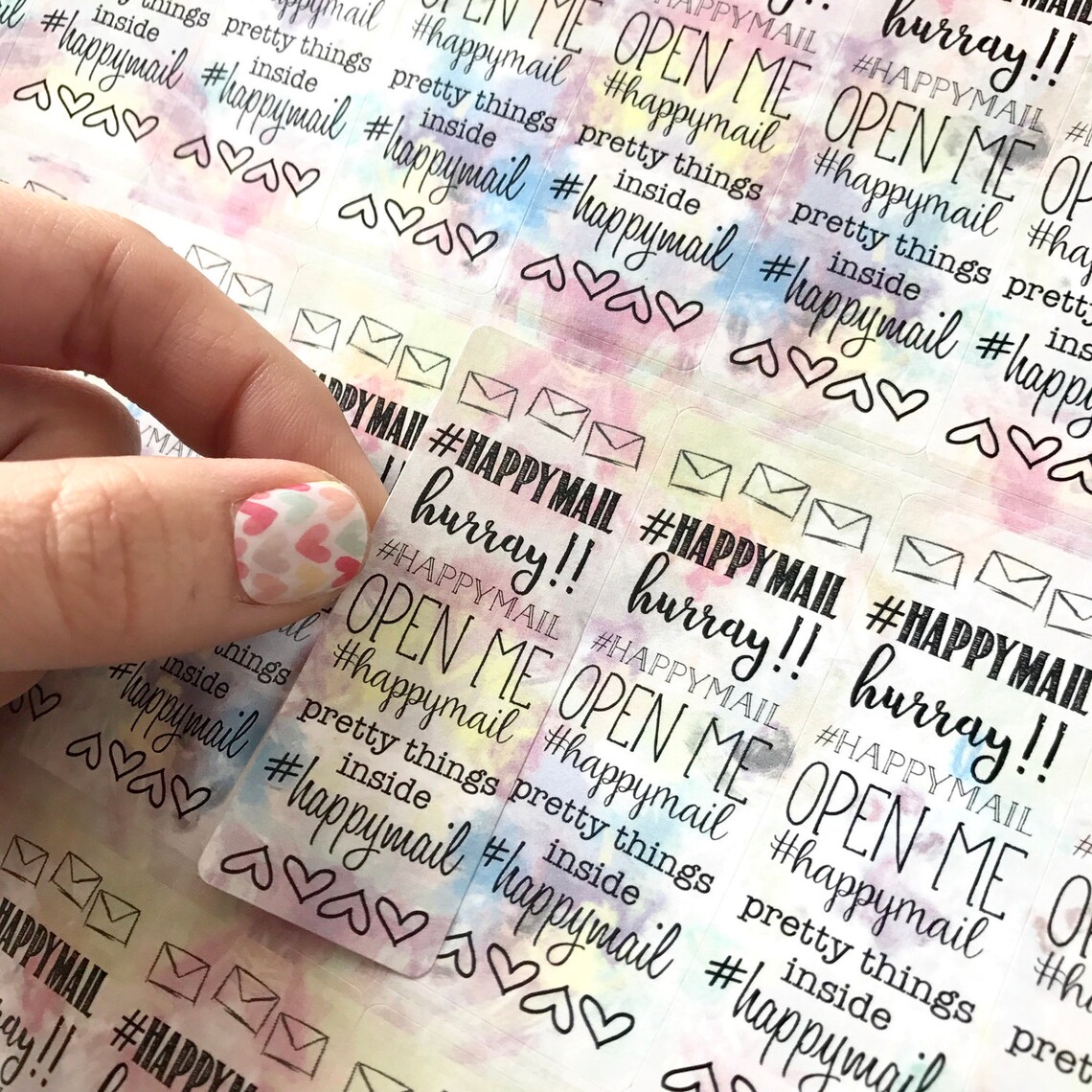 Happymail hurray Open me Pretty things inside .... colorful | Etsy