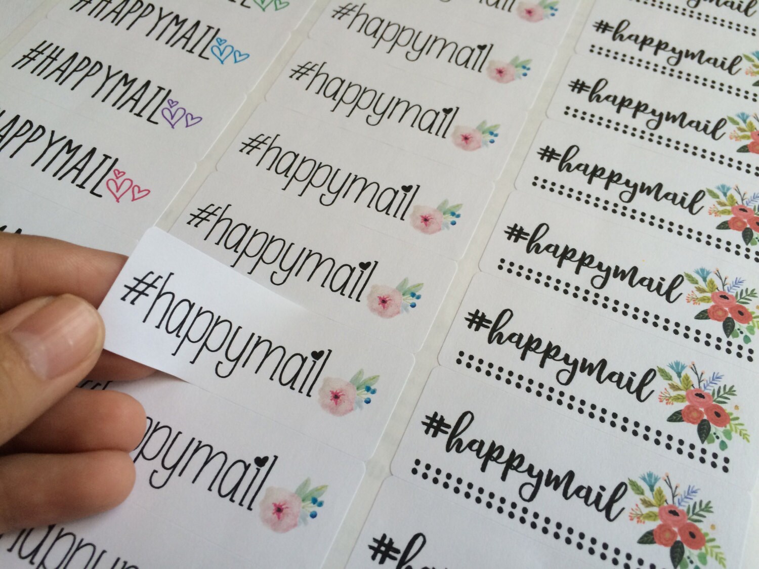 Happymail Shipping Floral & Colorful Stickers Round - Etsy