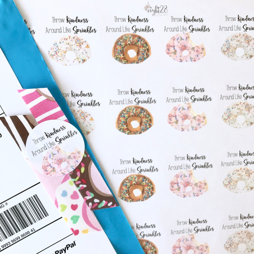 DONUT Throw Kindness Around Like Sprinkles Shipping Dessert Stickers ...
