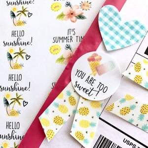 Summer Beach Sunshine Treats Colorful Round Shipping Happy Mail ...