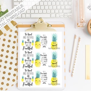 INSTANT DOWNLOAD/PRINTABLE Summer, Pineapple, Fruit - Digital Pdf Tags ...