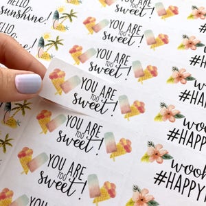 Beach Summer Happy Mail: Colorful Shipping Stickers Rectangle - Etsy