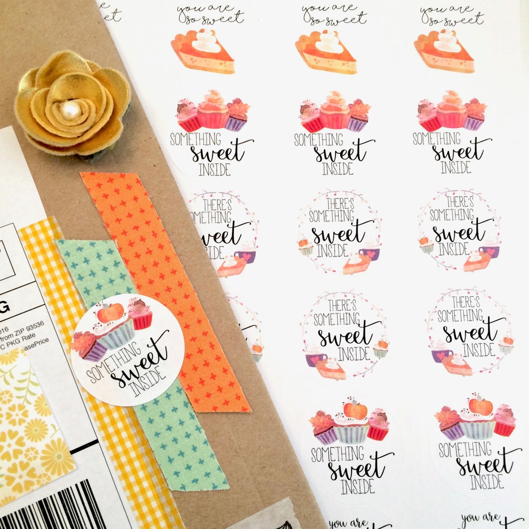 FALL You Are Sweet, Something Sweet Inside, Pumpkin Pie Stickers Round ...