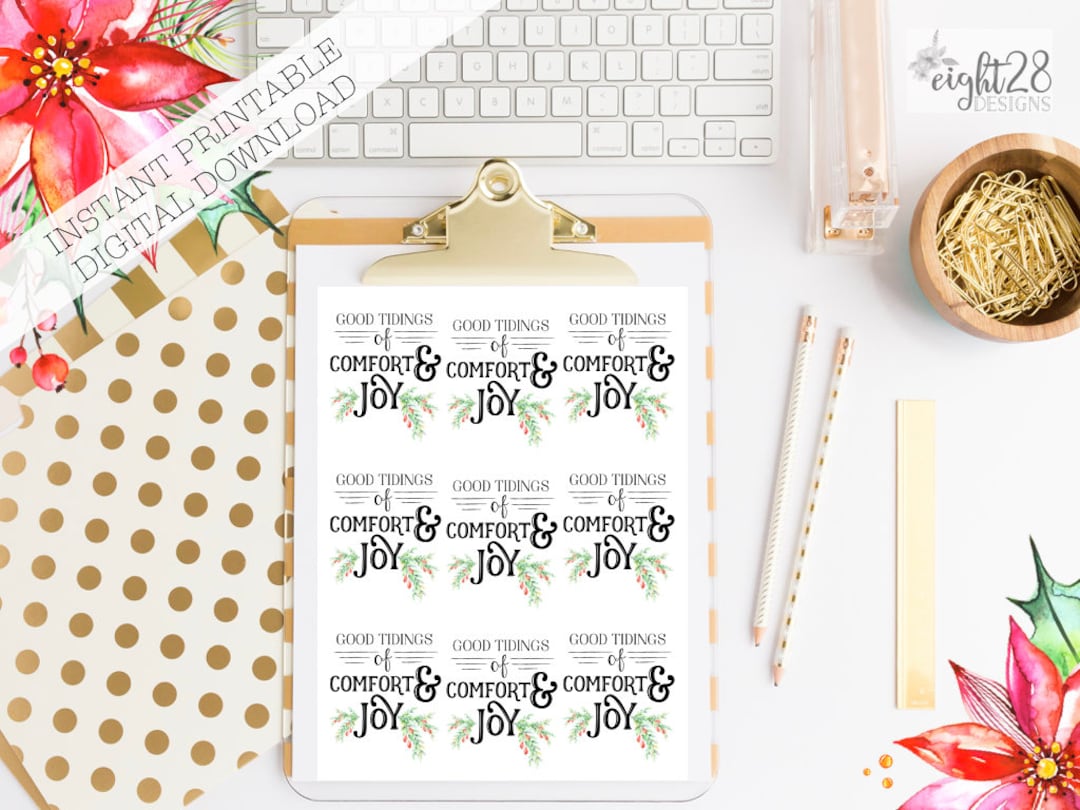 Good Tidings of Comfort & Joy - Gift Tags Thank You Cards, Bible ...
