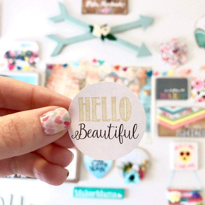 HELLO Gorgeous Beautiful Sunshine Colorful Shipping Stickers - Etsy