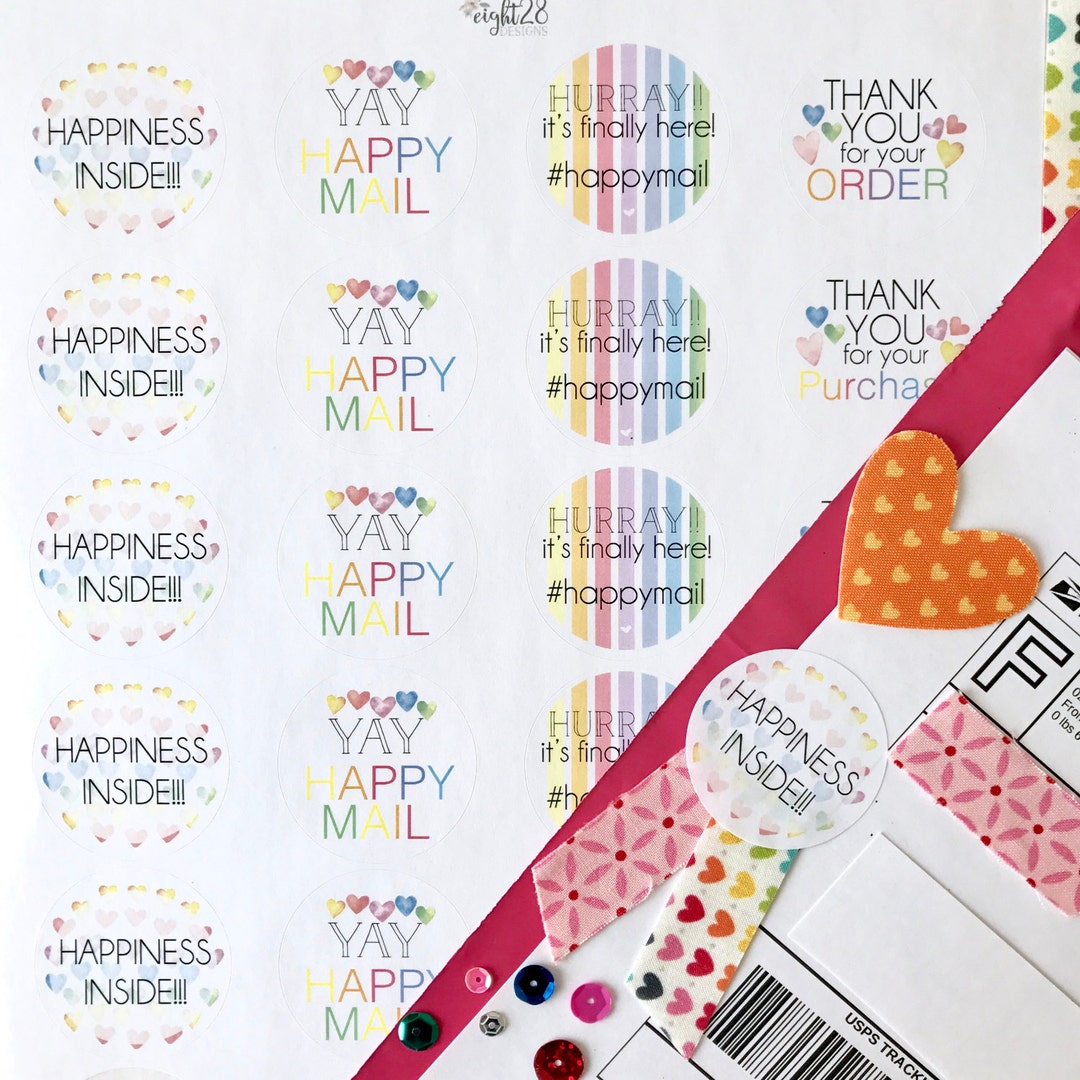 RAINBOW Stickers - Shipping/ Packaging Round - Etsy