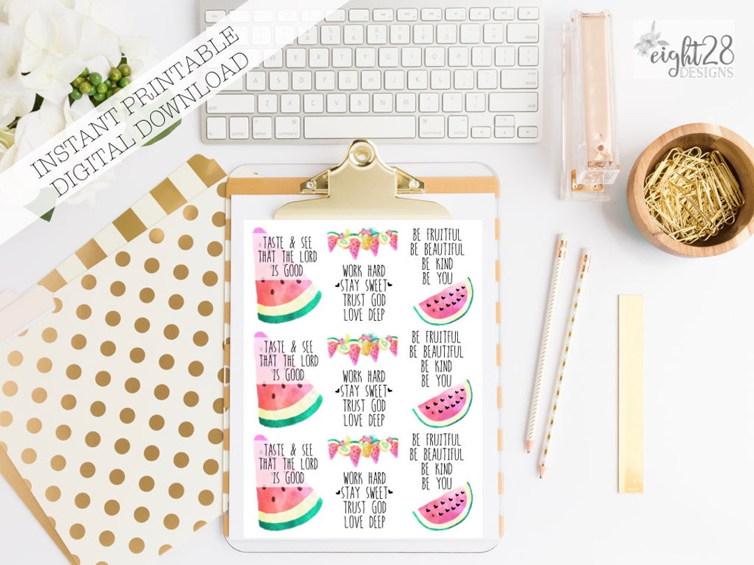 INSTANT DOWNLOAD/PRINTABLE Summer Fruit, Watermelon - Digital Pdf Tags ...