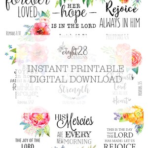 Floral Bible Verses Mini Cards- INSTANT DOWNLOAD/PRINTABLE Digital Pdf ...