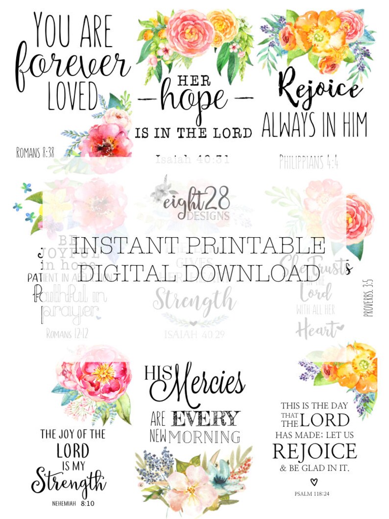 Floral Bible Verses Mini Cards INSTANT DOWNLOAD/PRINTABLE - Etsy