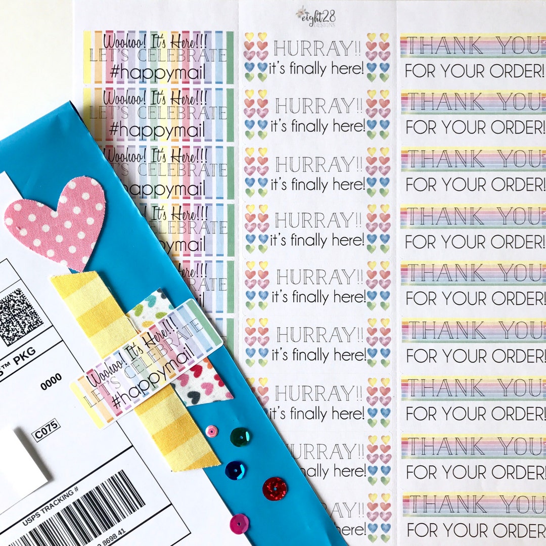 RAINBOW Stickers - Shipping/ Packaging Rectangle - Etsy