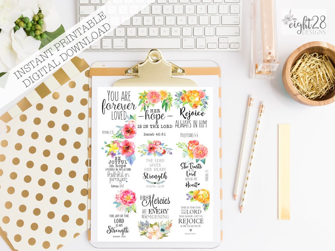 Floral Bible Verses Mini Cards- INSTANT DOWNLOAD/PRINTABLE Digital Pdf ...