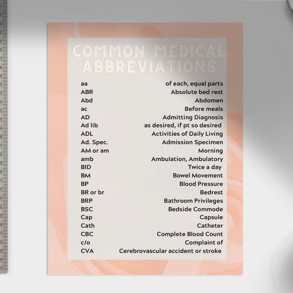 Medical Abbreviations Cheat Sheet Sticker - Etsy Medical Abbreviations Cheat Sheet Sticker - Etsy