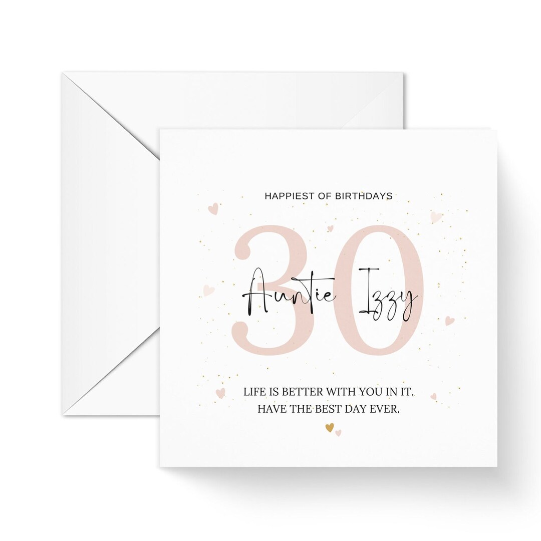 Auntie 30th Birthday Card, Step Mum Card, Happy Birthday Sis, Female ...