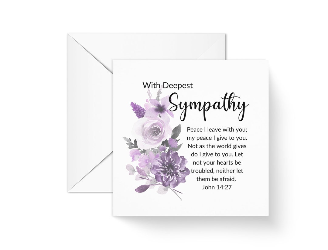With Deepest Sympathy Condolences Bible Verse Card, Sending Love at ...