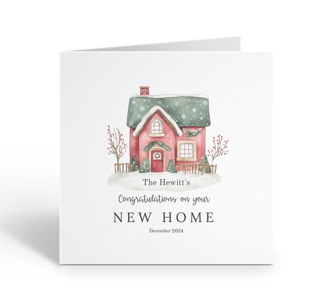 First Christmas in New Home Card, Personalised Happy New Home Card ...
