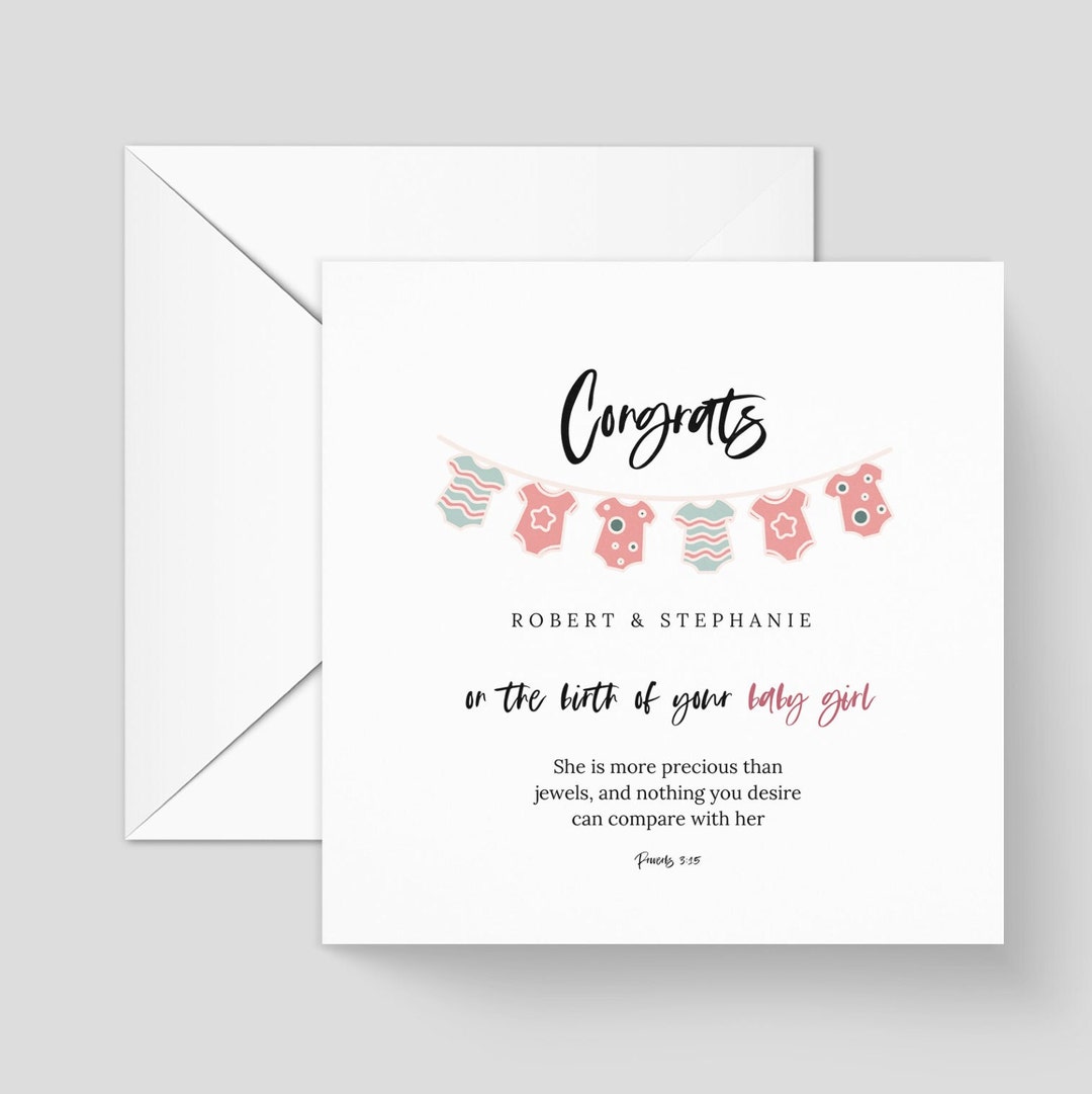 Congrats on New Baby Scripture Card for Him Her, Proverbs 3 Welcome to ...
