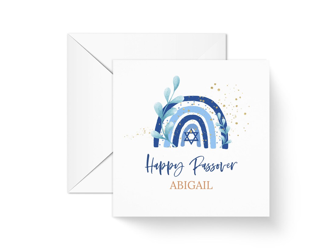 Personalised Rainbow Happy Passover Card for Him Her, Rainbow Jewish ...